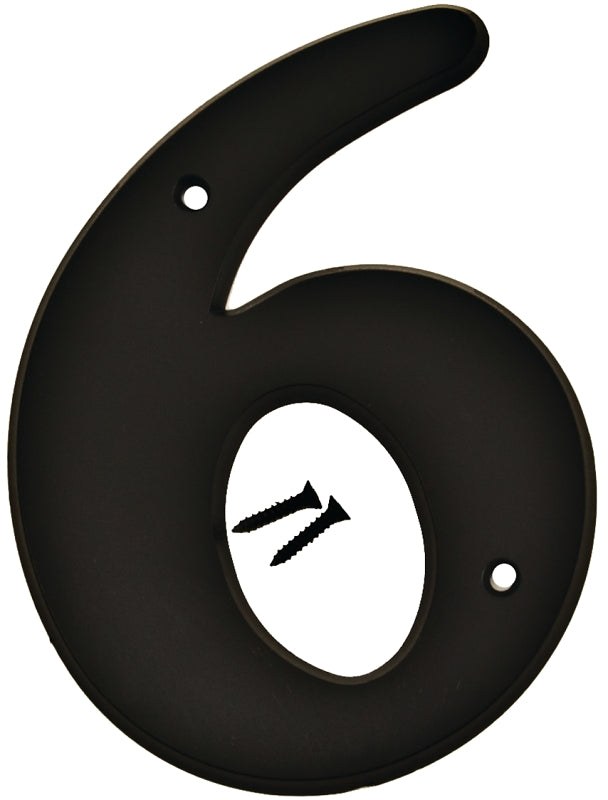Hy-Ko 30200 Series 30206 House Number, Character: 6, 6 in H Character ...