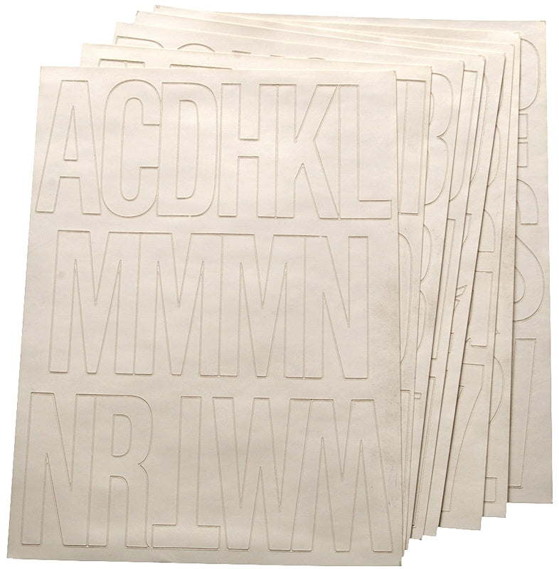 Hy-Ko 30015 Die-Cut Number and Letter Set, 3 in H Character, White Cha ...