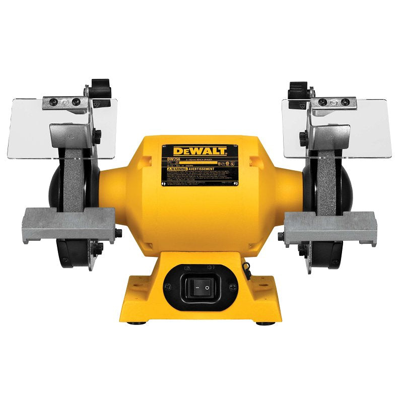 DEWALT DW756 Bench Grinder, 120 V, 4 A, 1/2 in Arbor/Spindle, 6 in Dia ...