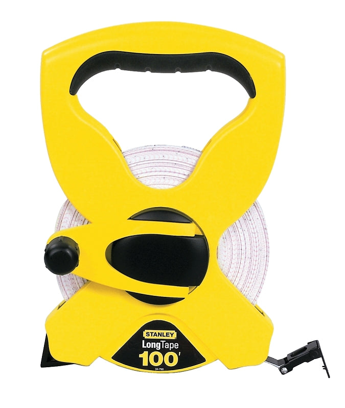 STANLEY 34-790 Tape Measure, 100 ft L Blade, 1/2 in W Blade, Fiberglas ...