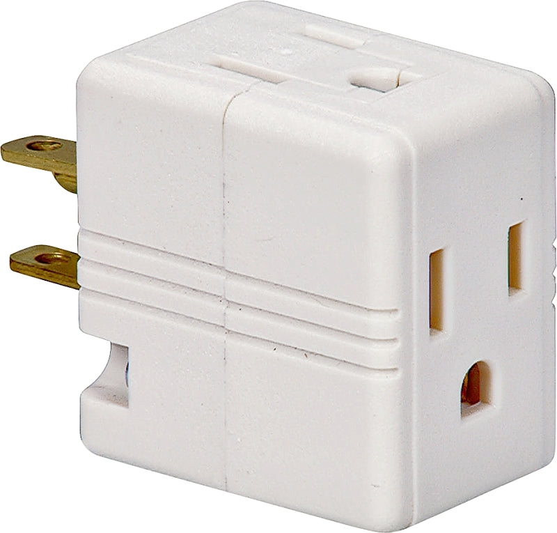 Eaton 1482W-BOX Cube Outlet Tap, 2 -Pole, 15 A, 125 V, 3 -Outlet, NEMA ...