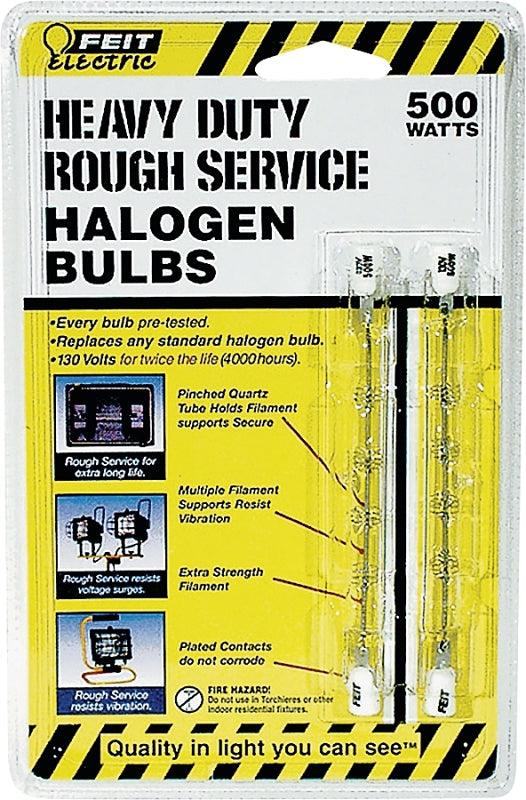 Feit Electric BPQ500T3/CL/RS/2 Halogen Bulb, 500 W, R7 Lamp Base, J T3 ...