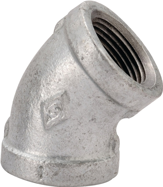 ProSource 4-1/4G Pipe Elbow, 1/4 in, Threaded, 45 deg Angle, SCH 40 Sc ...