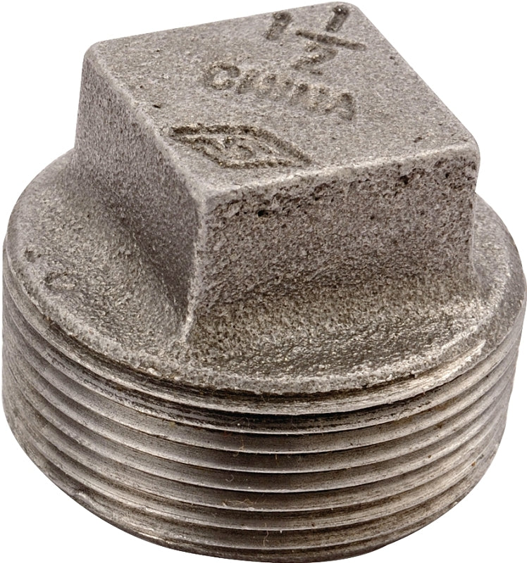 ProSource B291 6 Pipe Plug, 1/8 in, MPT, Square Head, Malleable Iron ...
