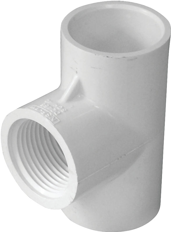 IPEX 435852 Pipe Tee, 3/4 in, Socket x Socket x FPT, PVC, White, SCH 4 ...