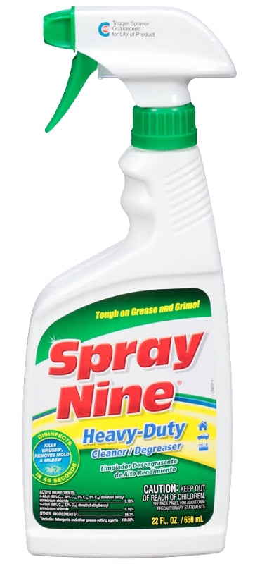 Spray Nine 26825 Cleaner and Degreaser, 22 fl-oz, Liquid, Citrus, Clea ...