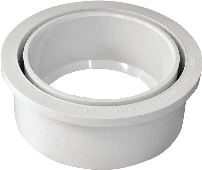 IPEX 192756 Flush Reducing Pipe Bushing, 4 x 3 in, Spigot x Hub, PVC ...