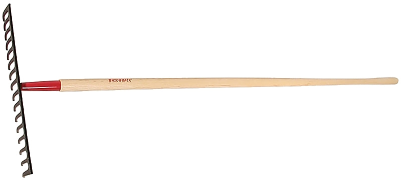 Razor-Back 63111 Level Head Rake, 3.325 in L Head, 17-5/8 in W Head, 1 ...