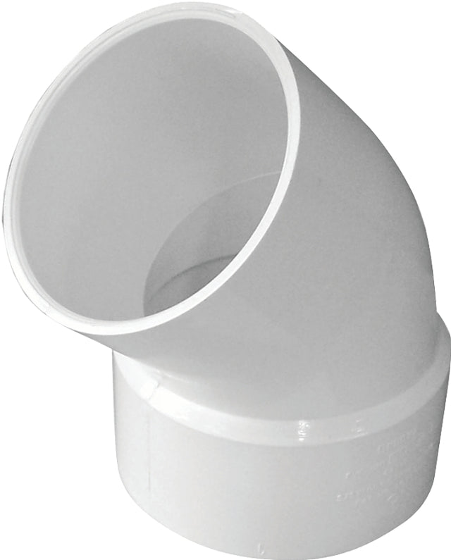 IPEX 414193BC Sewer Pipe Elbow, 3 in, Spigot x Hub, 45 deg Angle, PVC ...