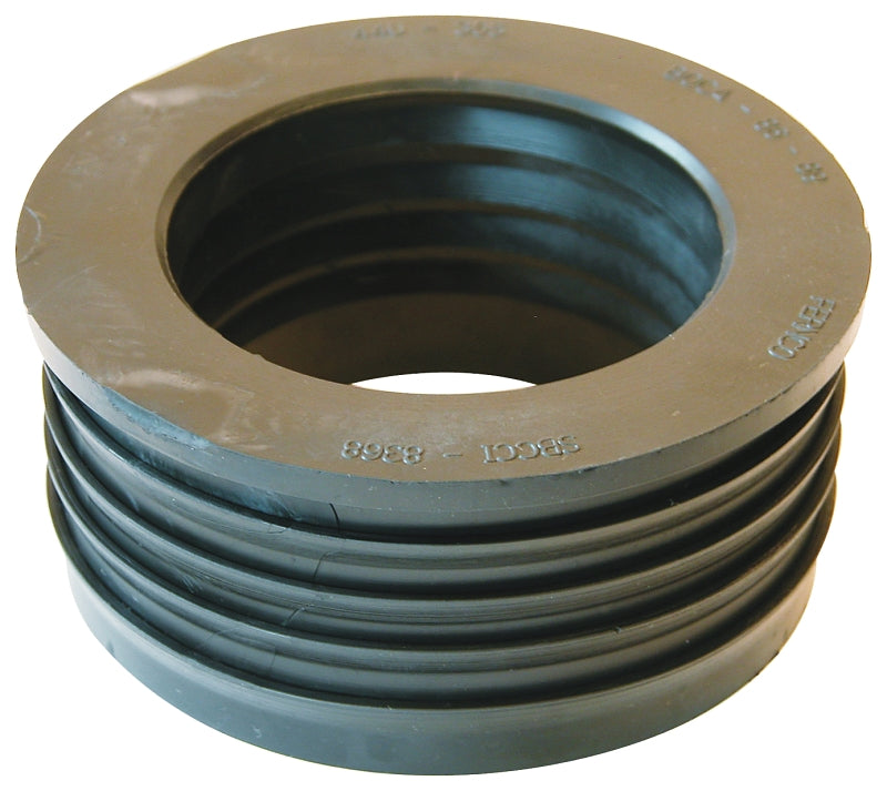 Fernco P44U-305 Donut, 4 x 3 in, SV x Hub, SCH 40 Schedule, 4.3 psi Pr ...