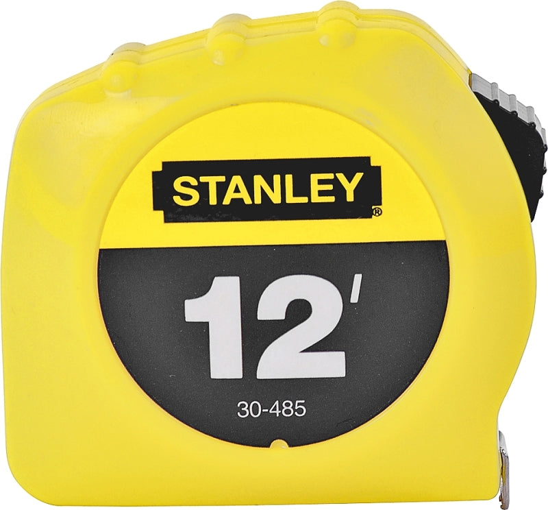 STANLEY 30-485 Measuring Tape, 12 ft L Blade, 1/2 in W Blade, Steel Bl ...