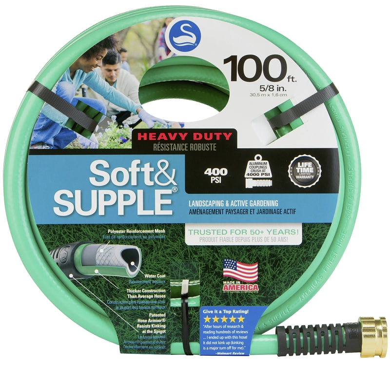 Swan SNSS58100 Garden Hose, 100 ft L, Rubber/Vinyl, Green – Shell ...
