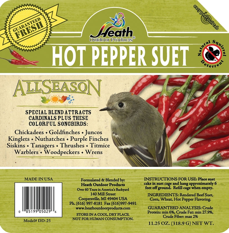 Heath DD-25 Suet Cake, All-Season, Hot Pepper, 11.25 oz, Pack of 12 ...