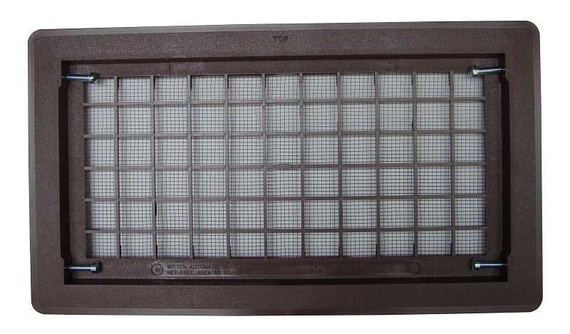 Witten Vent 510BR Foundation Vent, 15-1/4 in W, Polypropylene, Brown ...
