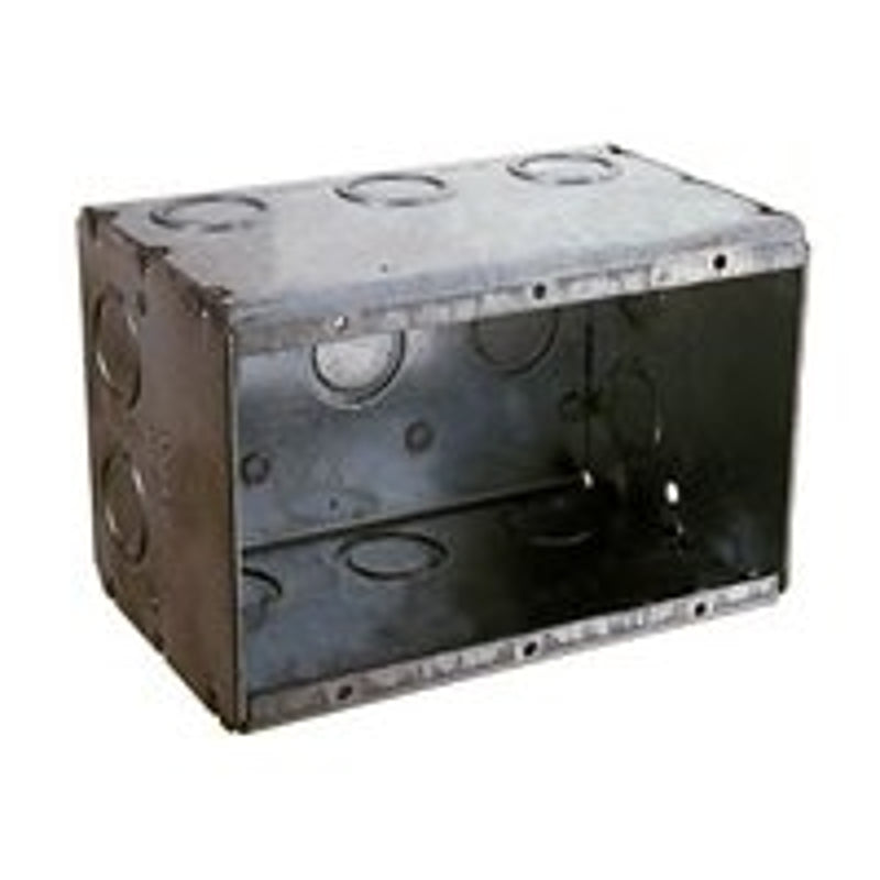 Raco 692 Switch Box, 3-Gang, 3-Outlet, 13-Knockout, Galvanized Steel ...