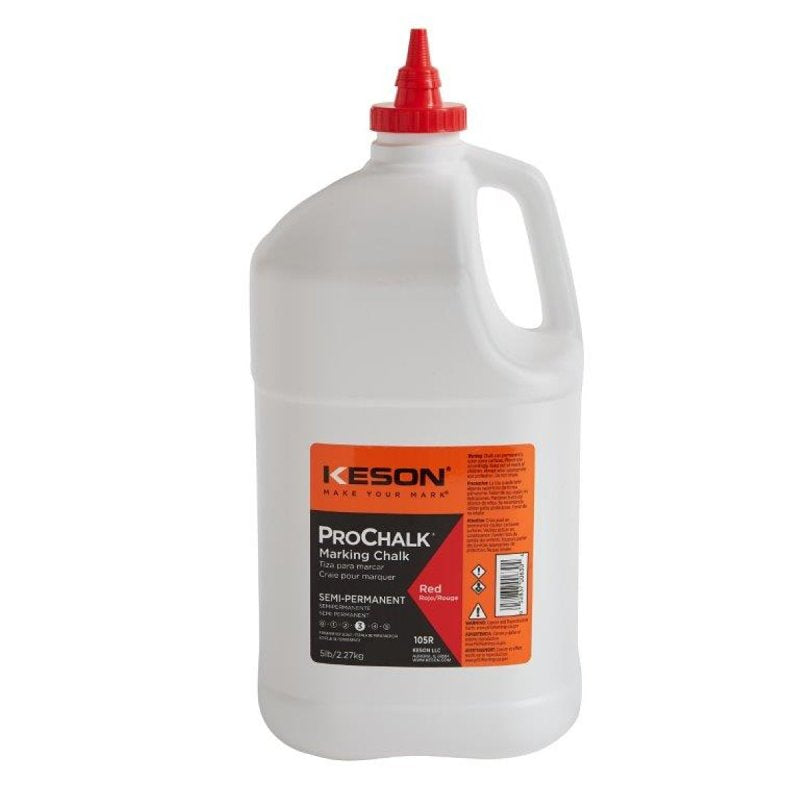Keson PROCHALK Series 105R Marking Chalk Refill, 5 lb, Red, Permanent ...