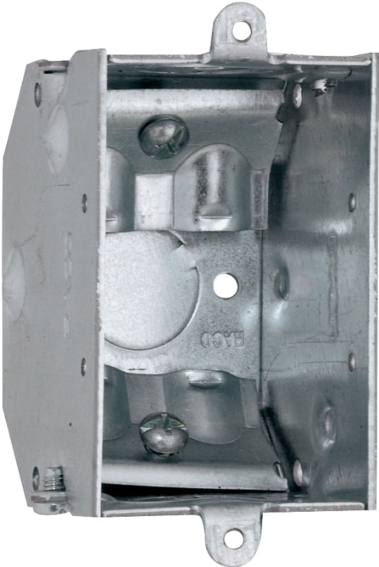 Raco 473 Gangable Switch Box, 1-Gang, 1-Outlet, 3-Knockout, 1/2 in Kno ...