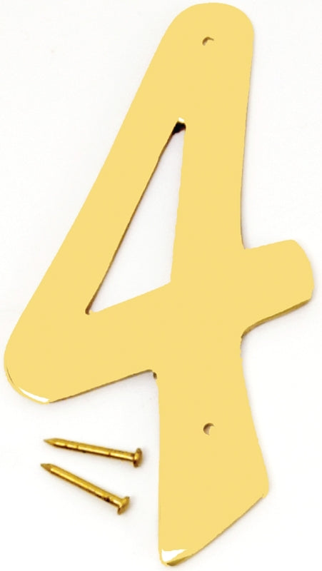 Hy-Ko BR-40/4 House Number, Character: 4, 4 in H Character, 2-1/2 in W ...