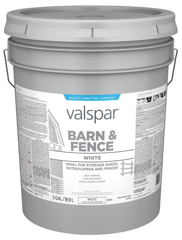 Valspar 018.3125-70.008 Barn and Fence Paint, White, 5 gal Pail – Shell ...