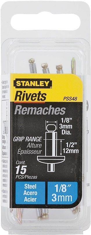 STANLEY PSS48-1B Pop Rivet, High-Strength, Reusable, 1/2 in Grip, 1/8 ...