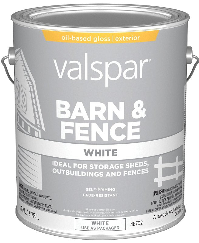 Valspar 018.3141-75.007 Barn and Fence Paint, White, 1 gal, Pack of 4 ...