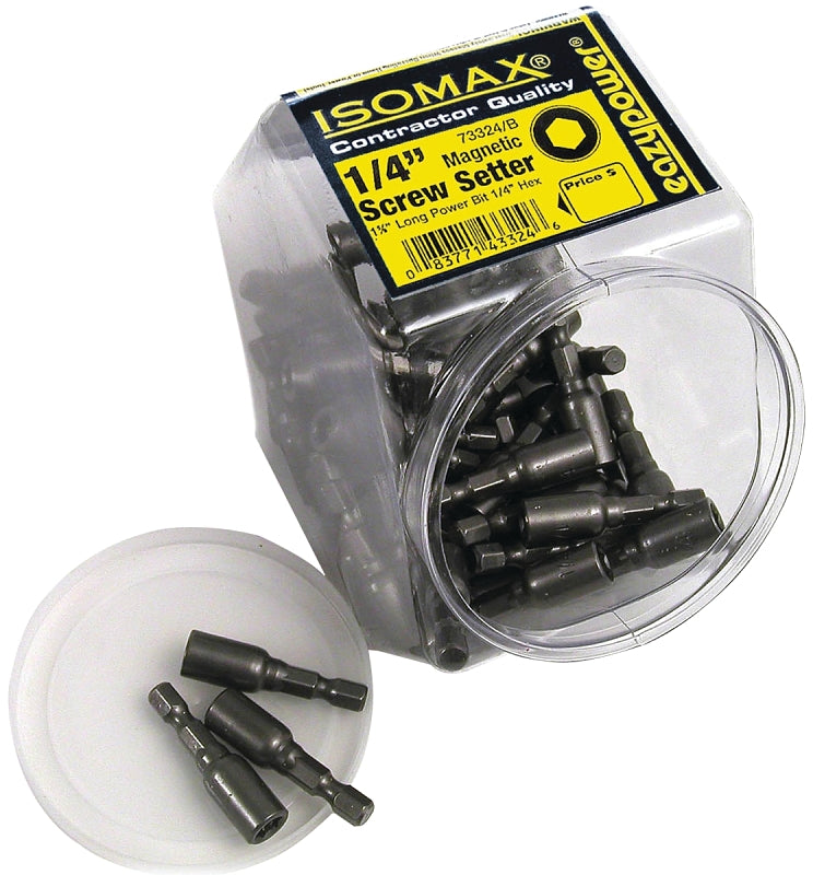 Isomax 00324 Nutsetter, 1/4 in Drive, 1-5/8 in L, 1/4 in L Shank, Hex ...