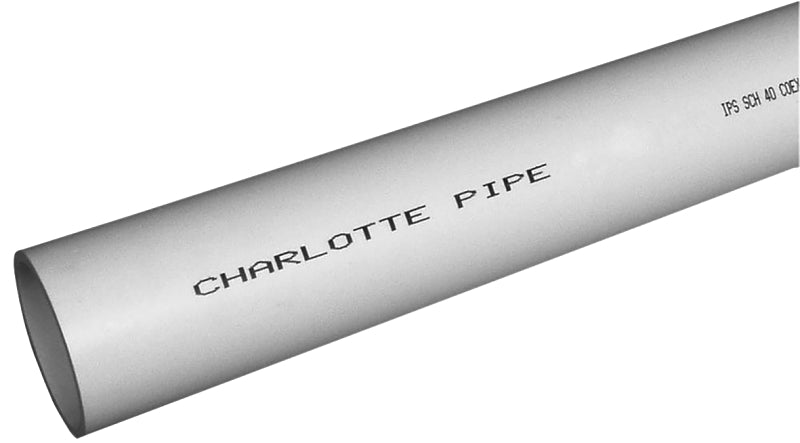 Charlotte Pipe PVC 04300 0600 Pipe, 3 in, 10 ft L, SCH 40 Schedule, PV ...