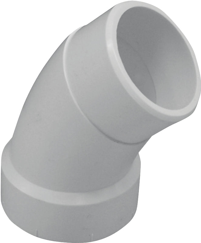 Canplas 192406 Sanitary Street Pipe Elbow, 6 in, Spigot x Hub, 45 deg ...