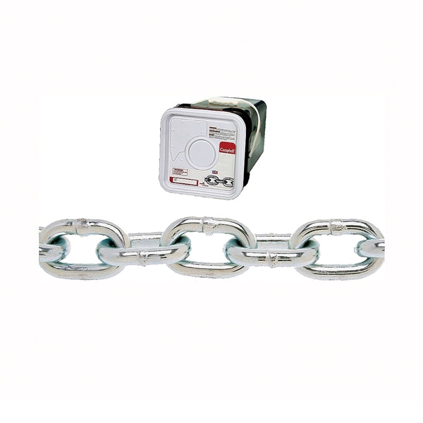 Campbell Chain Oval Link Proof Coil Chain 100 ft. L x 1/4 in. Dia. Sil ...