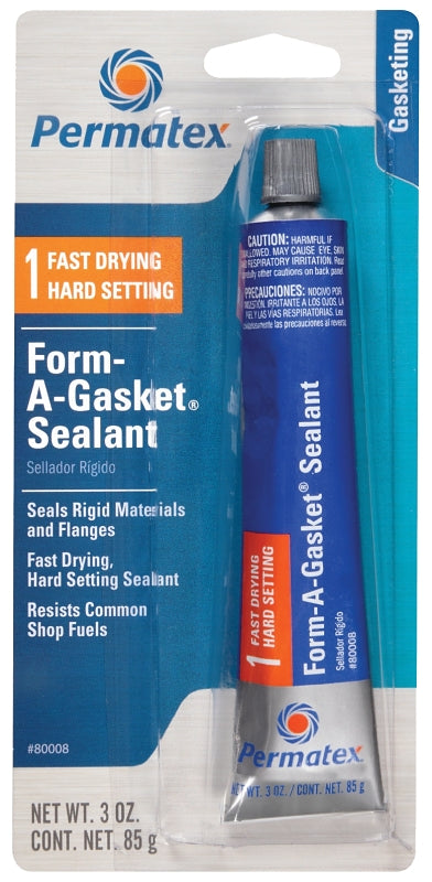 Permatex 80008 Sealant, Reddish Golden Brown, 3 oz Tube, Paste, Alcoho ...