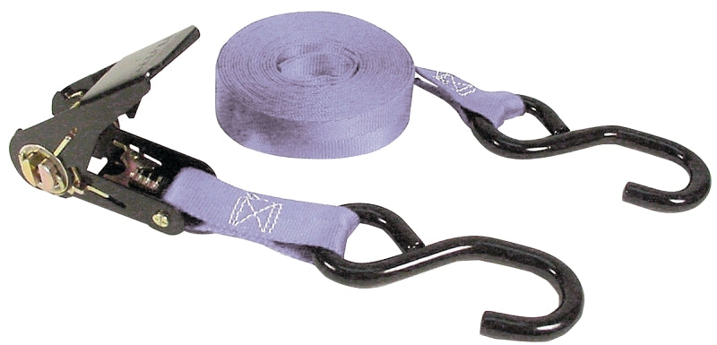 Keeper 05514 Tie-Down, 1 in W, 14 ft L, Polyester, Gray, 500 lb, S-Hoo ...