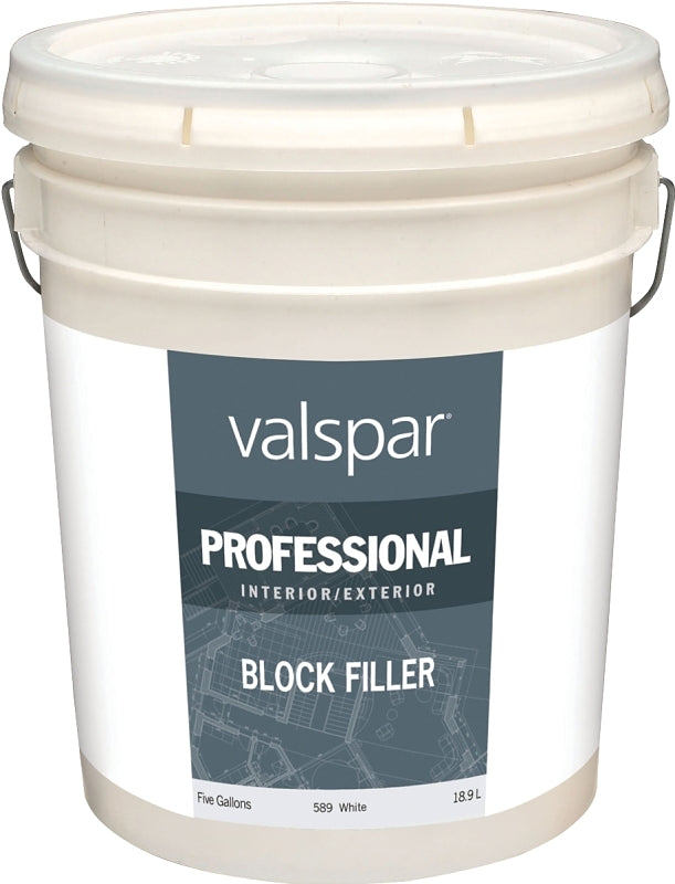 Valspar 044.0000589.008 Professional Block Filler, White, Liquid, 5 ga ...
