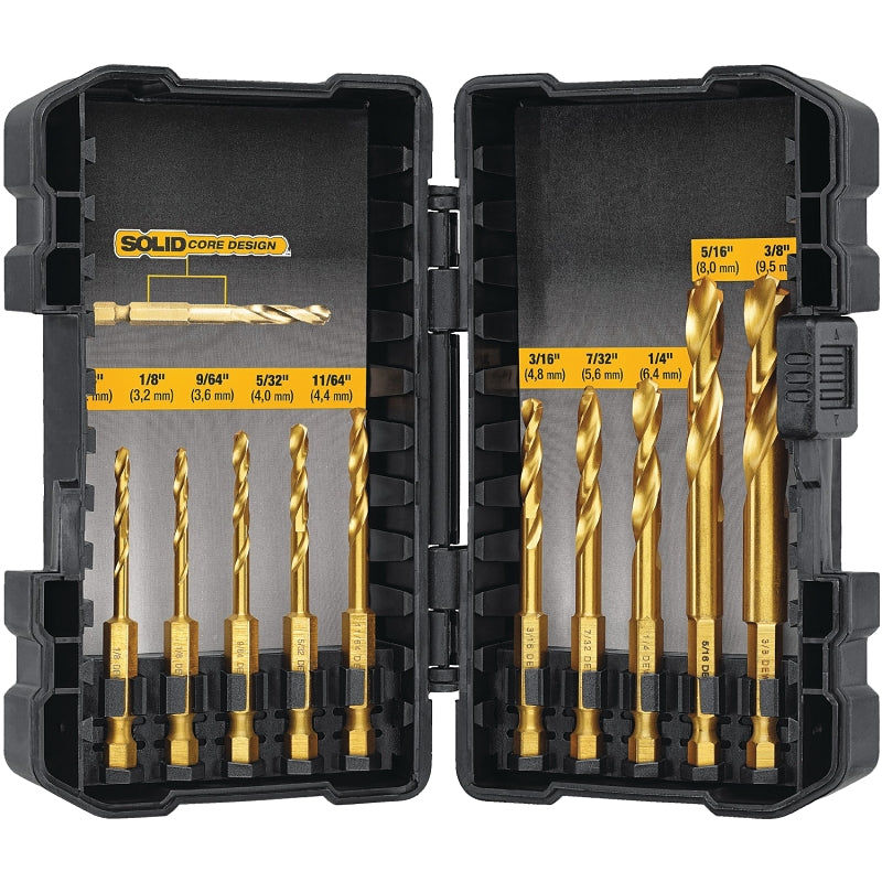 DEWALT IMPACT READY Series DD5160 Jobber Length Drill Bit Set, 10-Piec ...