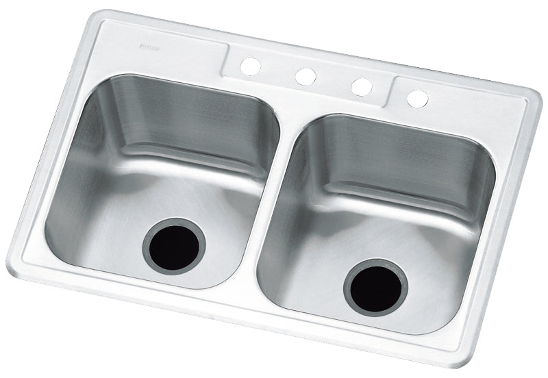 Sterling Southhaven Series 11402-4-NA Kitchen Sink, 4-Faucet Hole, 22 ...