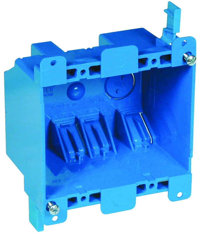 Carlon B225R-UPC Outlet Box, 25 cu-in, 2-Gang, PVC, Blue, Clamp – Shell ...