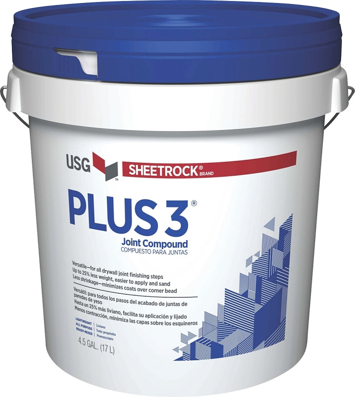 Sheetrock Plus 3 381466048 Joint Compound, Paste, Off-White, 4.5 gal ...