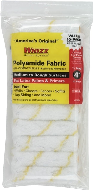 Whizz 25001F Roller Cover, 1/2 in Thick Nap, 4 in L, Polyamide Cover ...