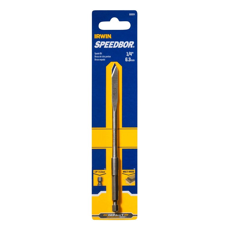 Irwin SPEEDBOR 88804 Spade Drill Bit, 1/4 in Dia, 6 in OAL, Standard L ...