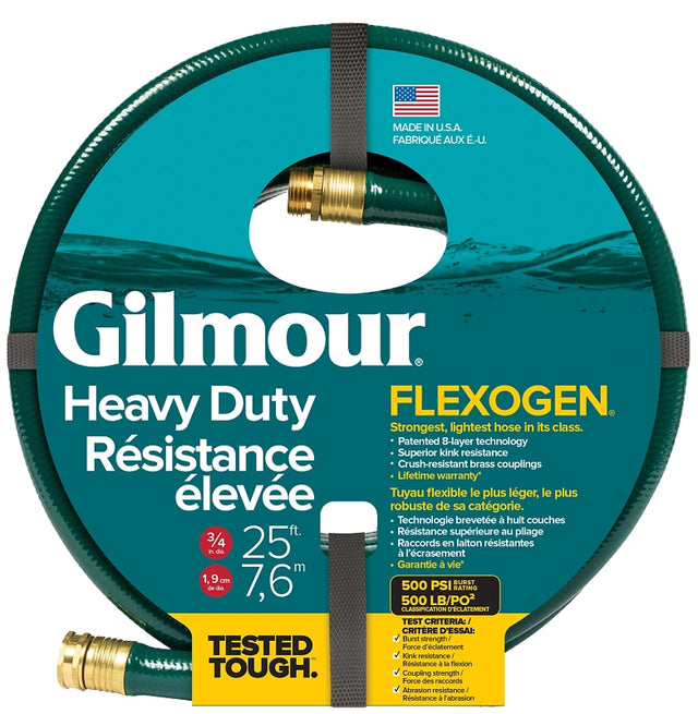 Gilmour 834251-1001 Flexogen Garden Hose, 3/4 in, 25 ft L, Metal/Rubbe ...