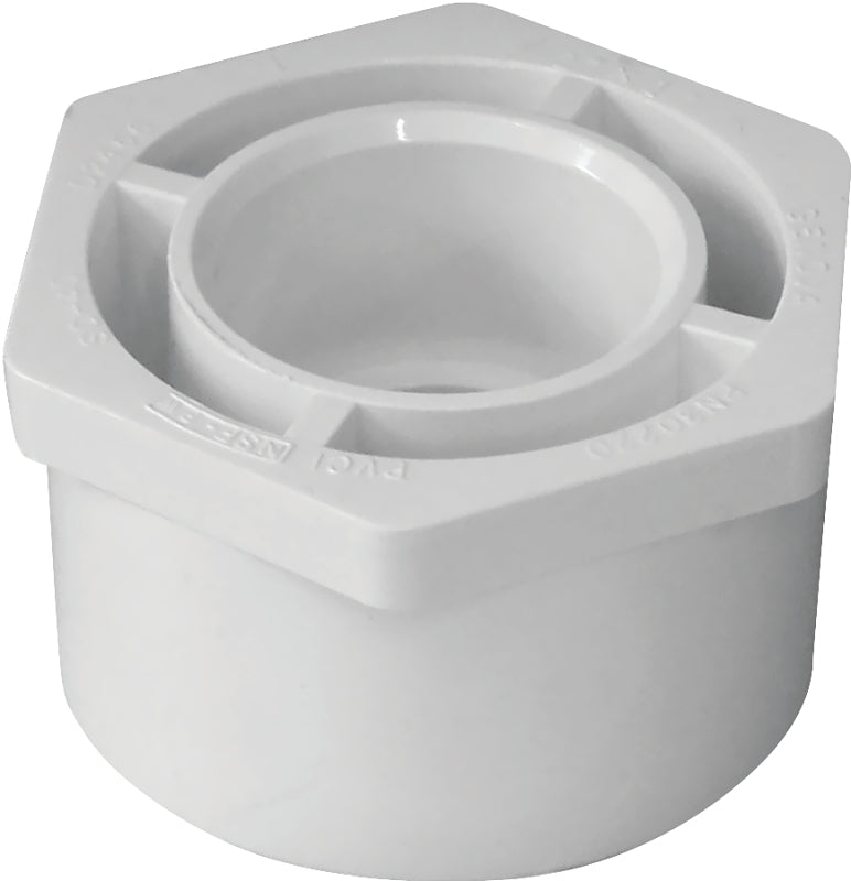 IPEX 435659 Reducing Bushing, 2 x 1 in, Spigot x Socket, White, SCH 40 ...