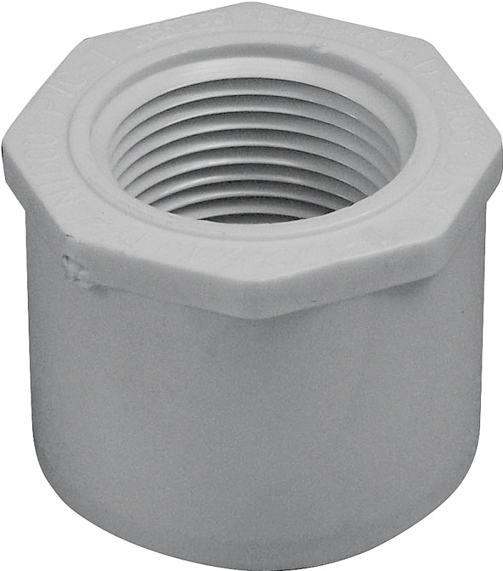 IPEX 435731 Reducing Bushing, 1-1/2 x 1 in, Spigot x FPT, White, SCH 4 ...