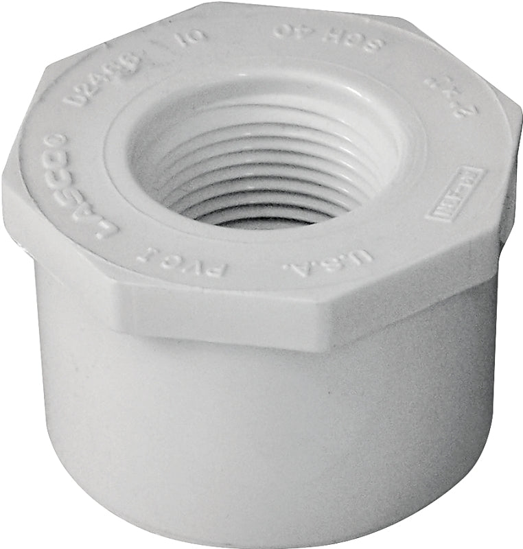 IPEX 435735 Reducing Bushing, 2 x 1 in, Spigot x FPT, White, SCH 40 Sc ...