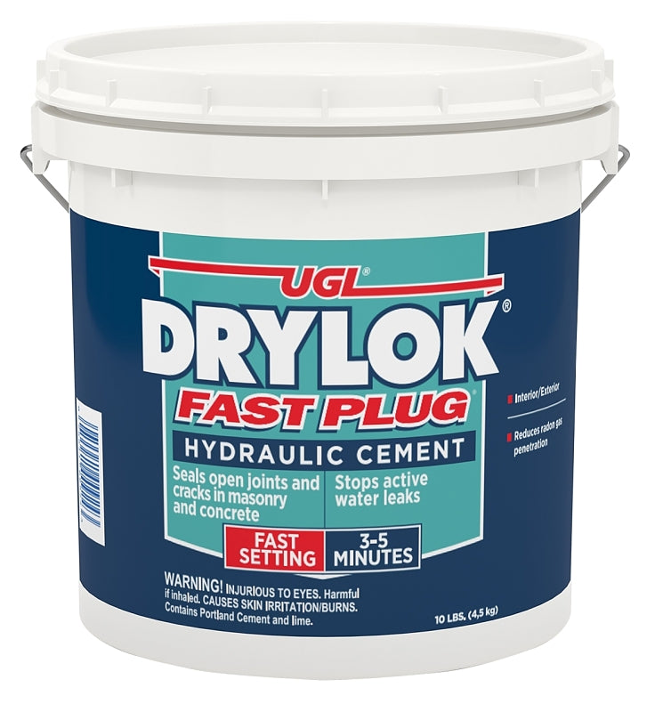 Drylok Fast Plug Series 00924 Hydraulic Cement, Gray, Powder, 10 lb, P ...