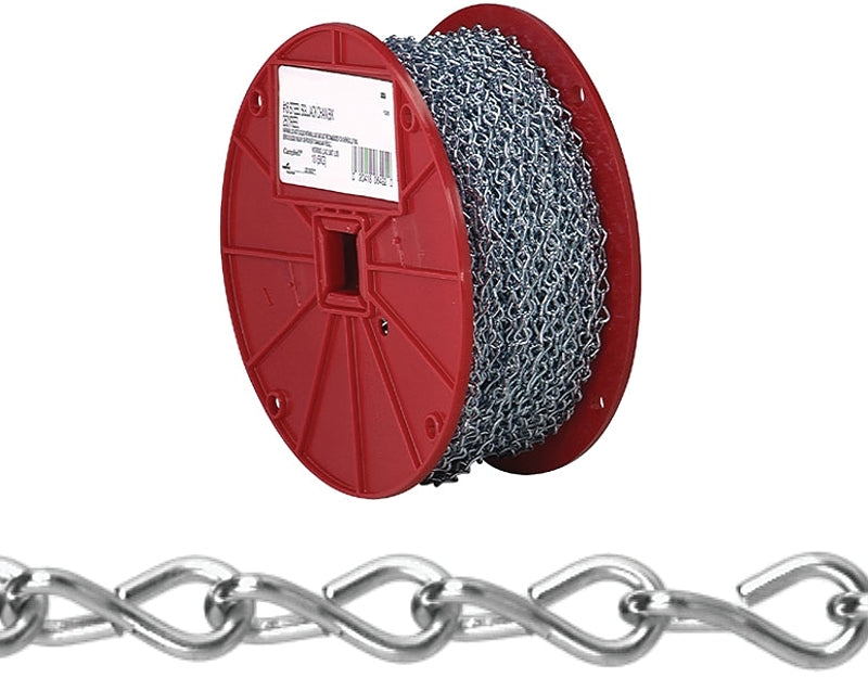 Campbell AW080-1227N Jack Chain, #12, 200 ft L, Steel, Zinc, 29 lb Wor ...