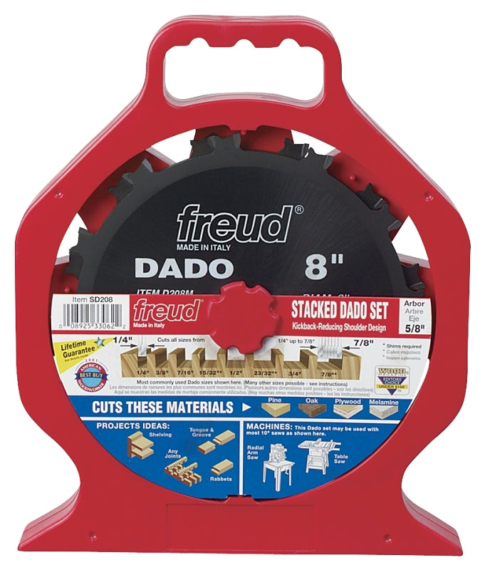 Freud SD208S Dado Blade Set, 5/8 in Arbor, 12-Teeth – Shell Lumber and ...