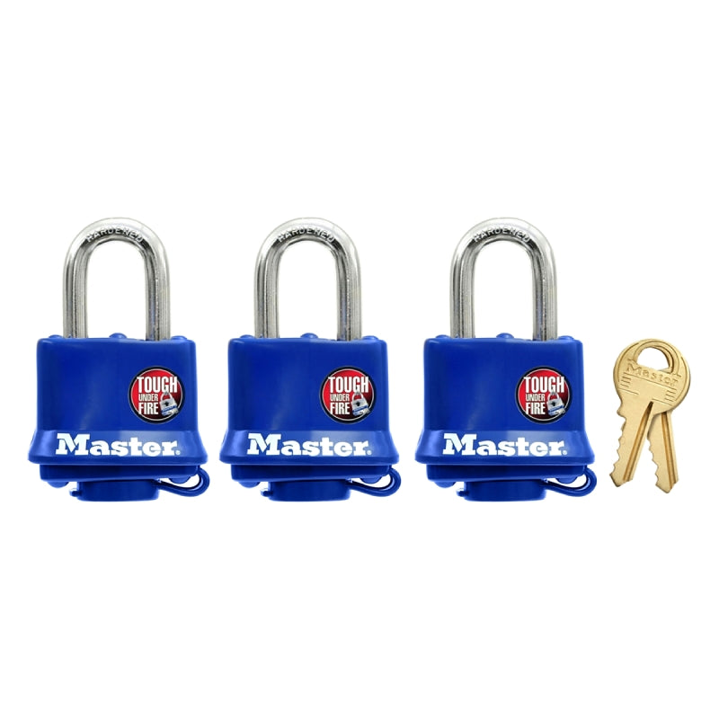 Master Lock 312TRI Padlock, Keyed Alike Key, 9/32 in Dia Shackle, 1-1 ...