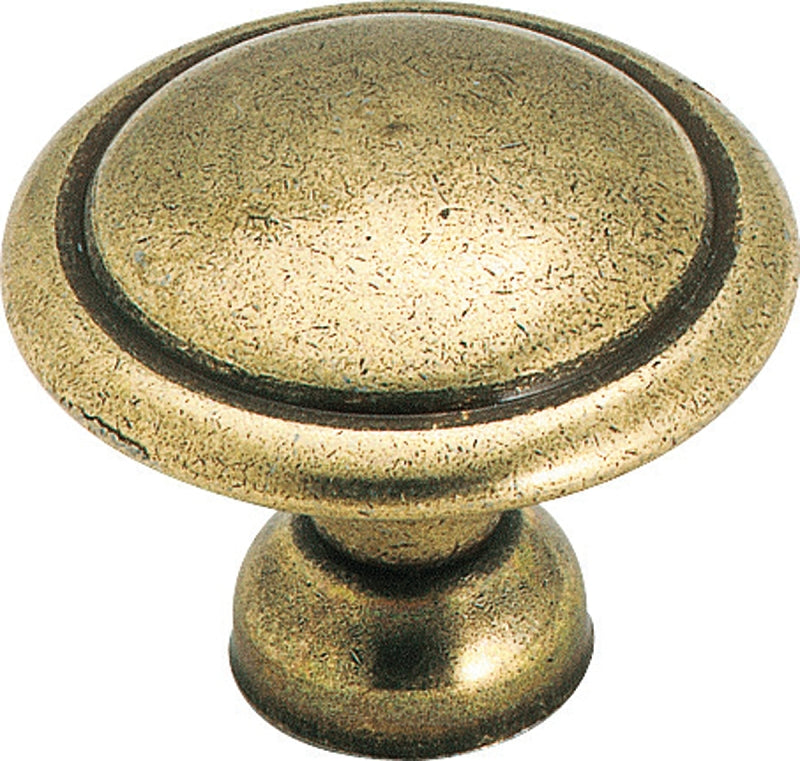 Amerock 848LB Cabinet Knob, 1 in Projection, Zinc, Light Antique Brass ...