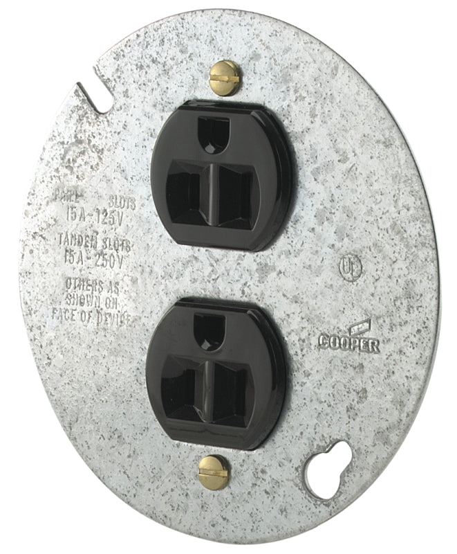 Eaton Wiring Devices 869-BOX Duplex Receptacle, 2 -Pole, 15 A, 125 V ...