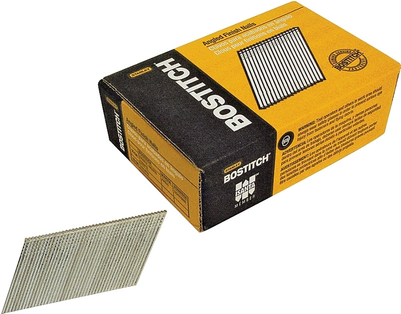 Bostitch FN1536 Finish Nail, 2-1/4 in L, 15 Gauge, Galvanized Steel, C ...