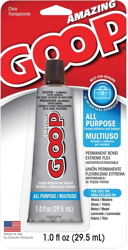 Amazing Goop 140231 All-Purpose Adhesive, Liquid, Clear, 1 oz Tube ...